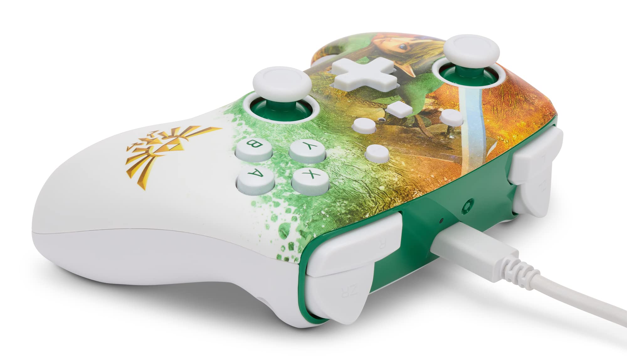PowerA Enhanced Wireless Controller for Nintendo Switch - Link Watercolor, Gamepad, Game Controller, Bluetooth Controller, Rechargeable
