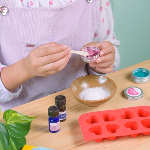 Kiss Naturals - Bath Bomb Making Arts & Crafts Kit with Organic Ingredients - includes Witch Hazel, Natural Fragrances, Silicone Molding Tray - Make 8 Fizzing Bath Bombs - Gift Kit for Boys & Girls