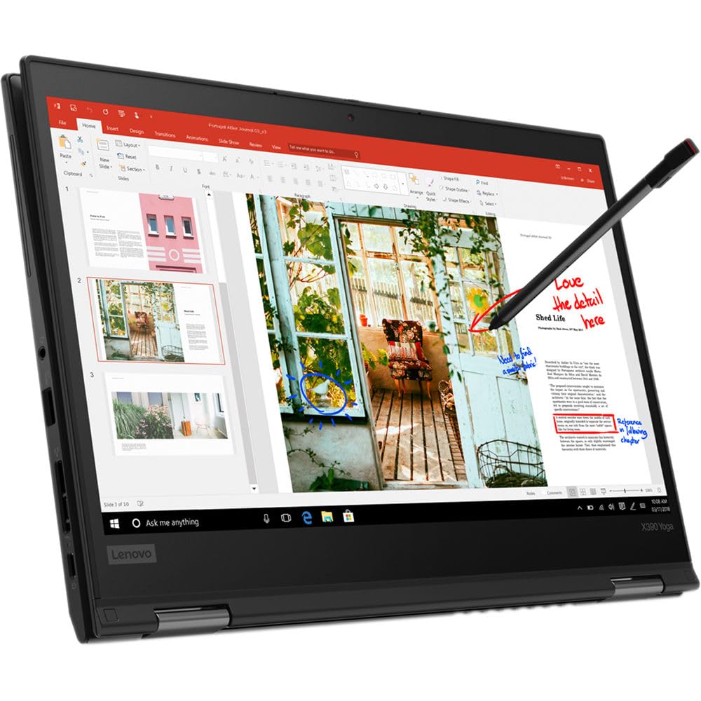 Lenovo ThinkPad X390 Slim and Light Laptop, 13.3in Core i7-8665U Notebook, 16GB Memory, 512GB PCIe Solid State Drive, Fingerprint, Webcam, Wi-Fi, Win 10 Professional, Black (Renewed)