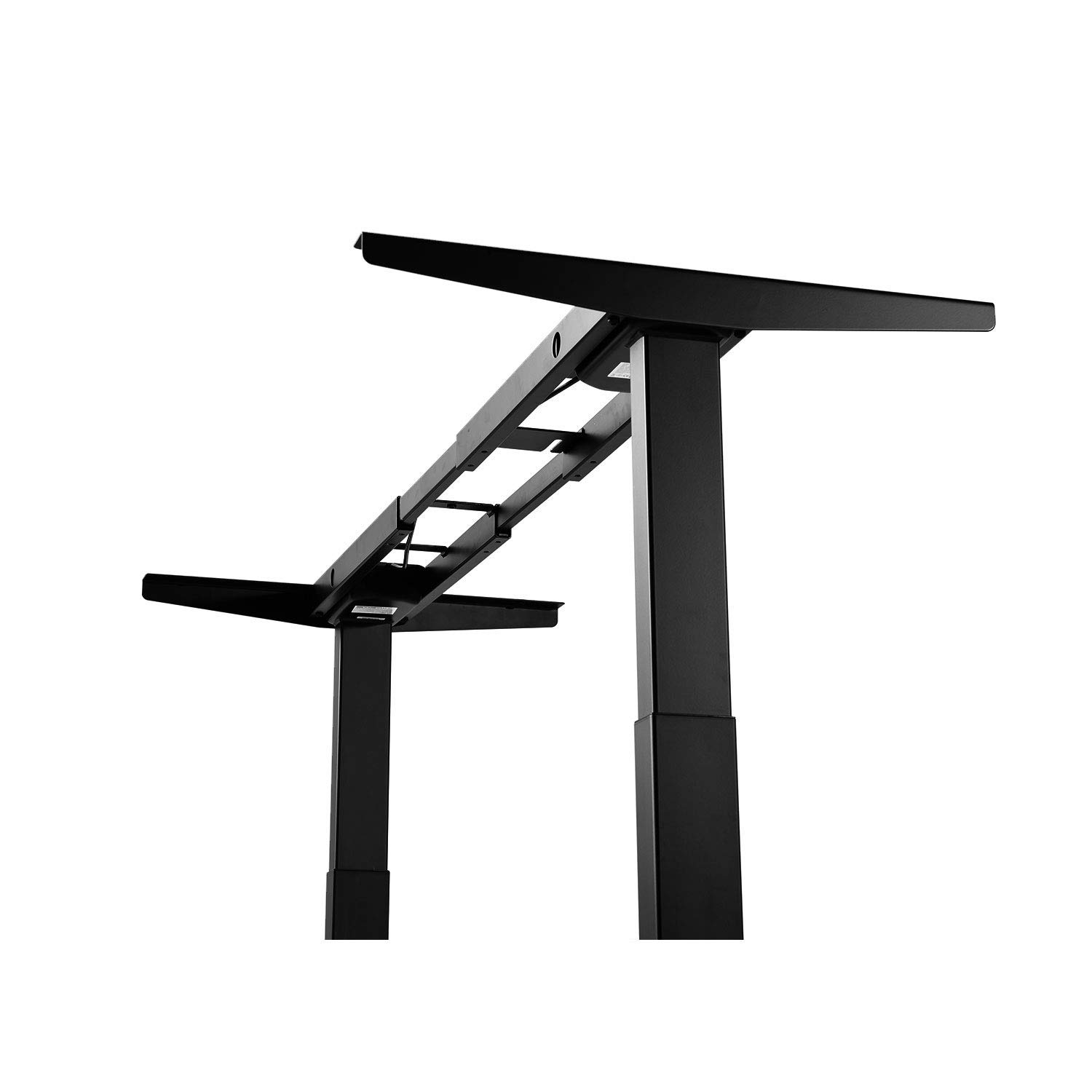 Lifease Height Adjustable Desk Electric Standing Desk Home Office Desk Dual Motor with Arc Desktop 4 Memory Setting (Black Frame+Black Desktop)