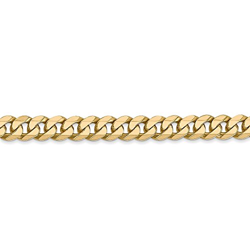Leslie's Real 14kt Yellow Gold 5.75mm Flat Beveled Curb Chain; 22 inch