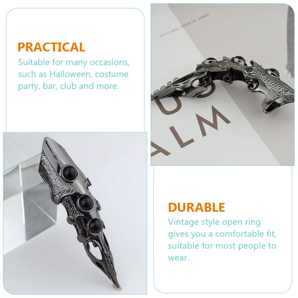 OSALADI 6Pcs Punk Knuckle Ring Full Finger Open Ring, Hip Hop Rings, Exaggerated Finger Rings Hinged Activity Ring Gothic Finger Rings Decoration