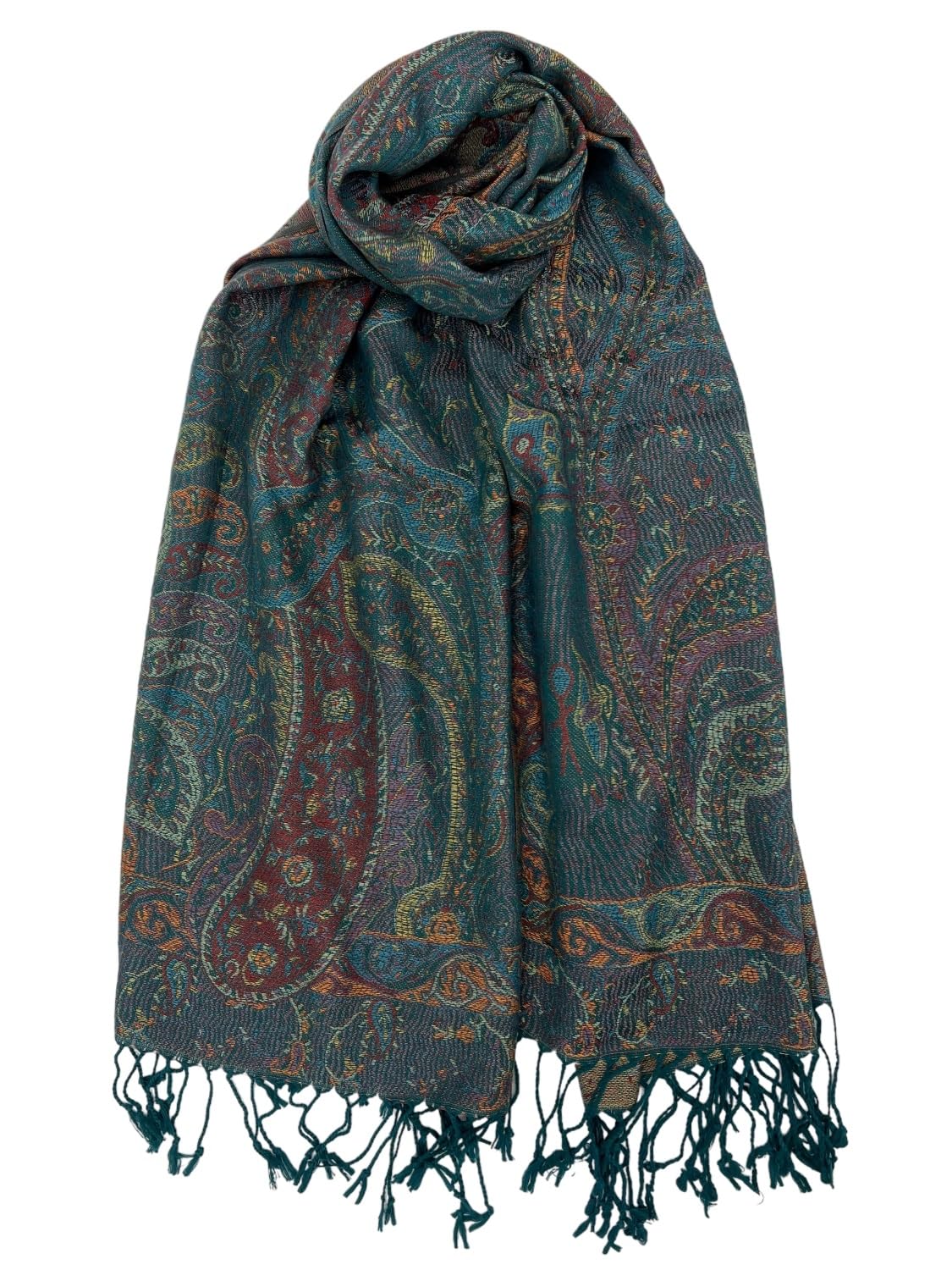 Pashmina Scarf for Women Elegant Wrap Vibrant Colors Chic Paisley Patterns Soft Lightweight Weddings Parties Casual Wear (Fresh Pink - 2401-12)