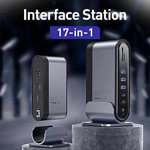 SDFGH 17 in 1 USB C HUB Type C to Multi 4KHD RJ45 VGA USB 3.0 PD Power Adapter Docking Station for Laptop USB-C Hub