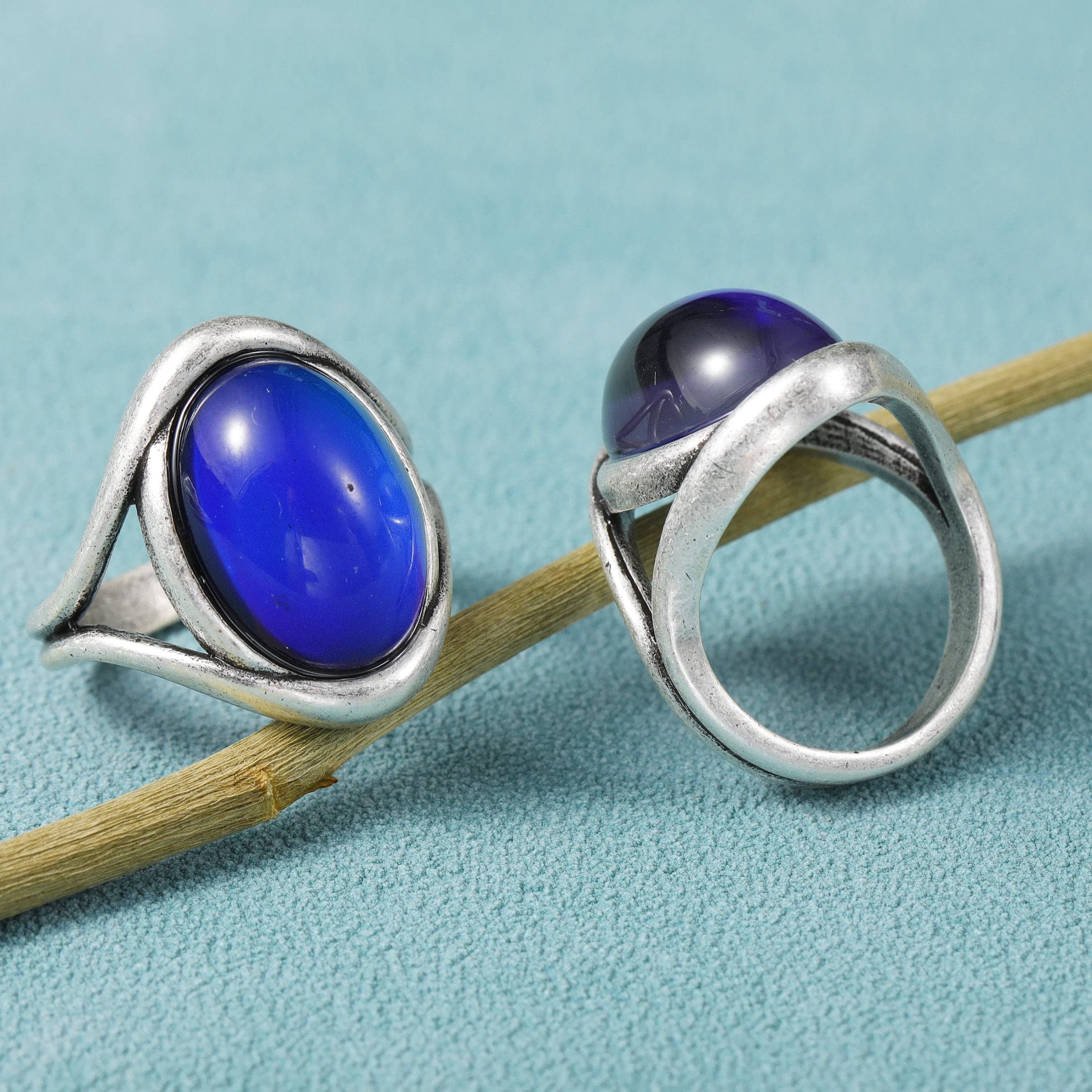 MY MOJOYAS Handmade Antique Sterling Silver Plated Mood Ring with Color-Changing Oval Stone (MJ-RSN022) (9)