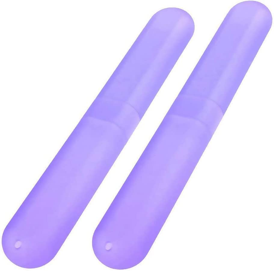 Travel Toothbrush Holder Case Boxes Tube Cover Toothbrush Storage Box Reusable Plastic Toothbrush Box Travel Containers Box 2 Pieces Random Color Useful