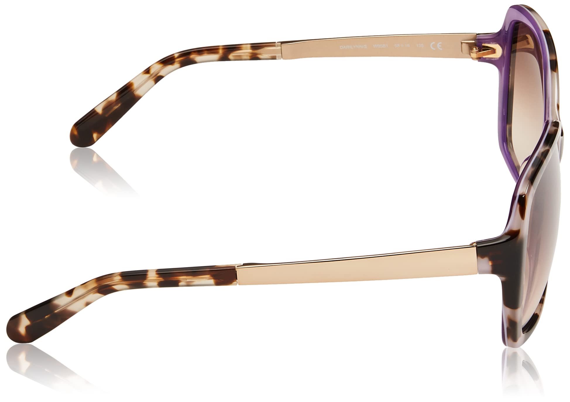 Kate Spade New York Women's Darilynn Square Sunglasses, Tortoise Lavender & Brown Gradient, 58 mm