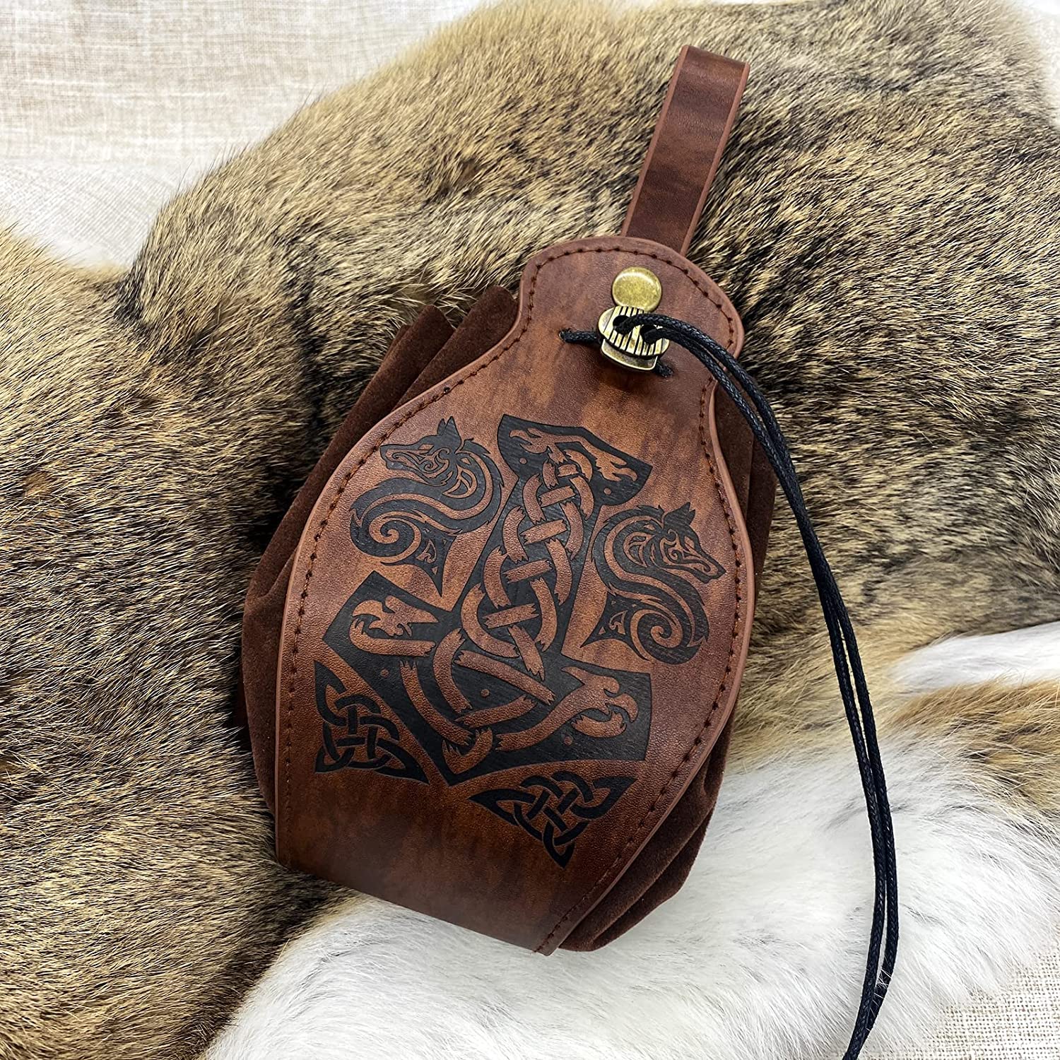 Portable Dice Tray,DND ,Dungeons and Dragons dice bag for Roleplaying Game and Other Uses (Wolf Head)