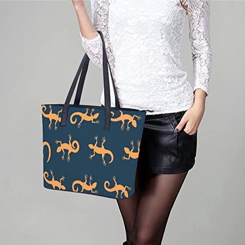 Lizards Women's Tote Bag PU Leather Shoulder Bag Handbags Purse For Work Shopping Travel