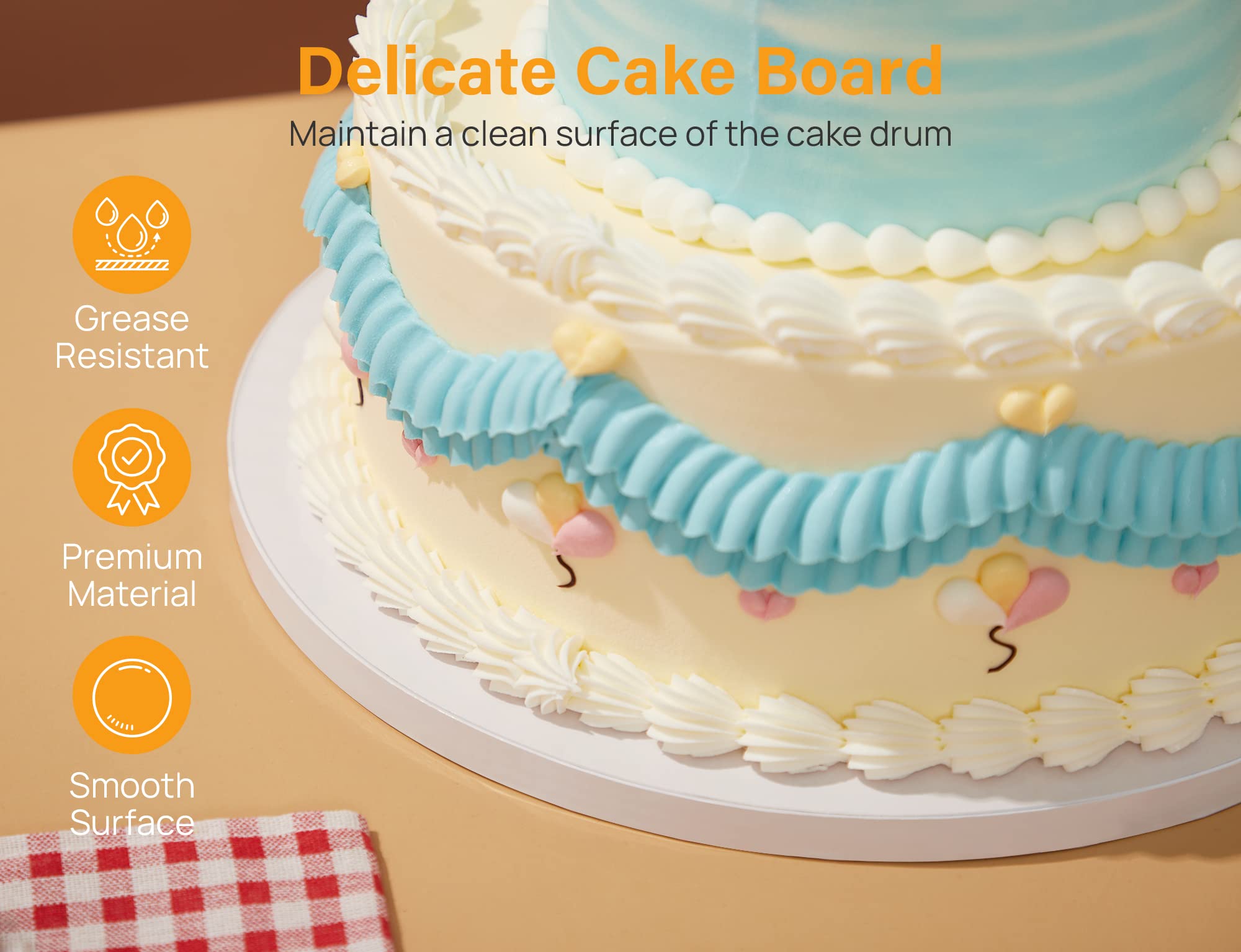 Kootek 10 Inch Cake Boards and 15pcs 10x10x8 Inches Tall Cake Box