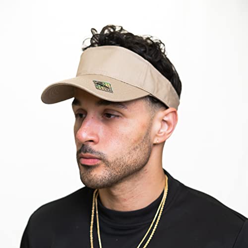 PLAIN GEAR Golf Visor hat for Men & Women - Sun Visors Hats Suitable for Tennis and Other Sports - Adjustable Velcro Closure (TAN)