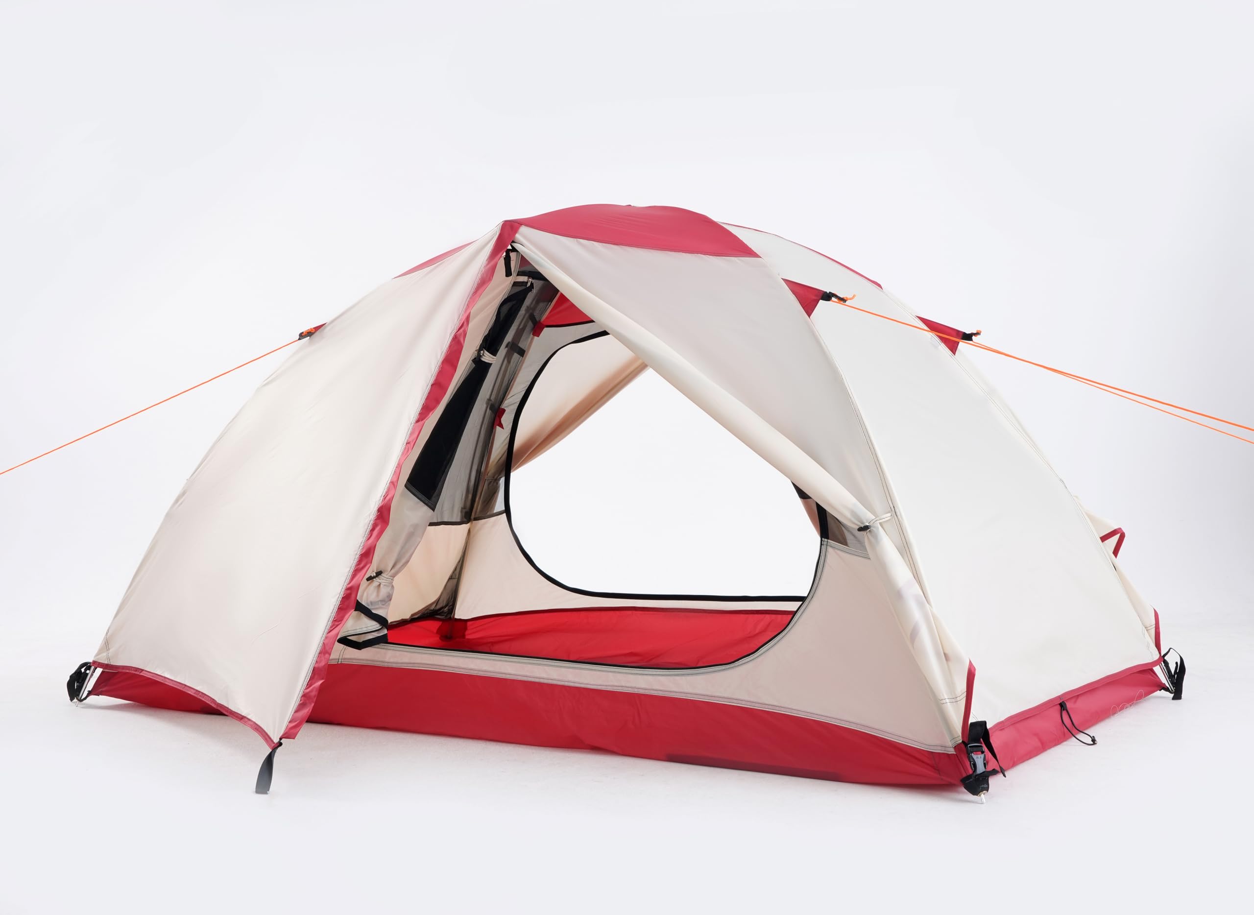 KTT Large Tent 6 Person,Family Cabin Tents,Straight Wall,3 Doors and 3 Windows with Mesh,Waterproof,Double Layer,Big Tent for Outdoor,Picnic,Camping,Family,Friends Gathering(Brown)…