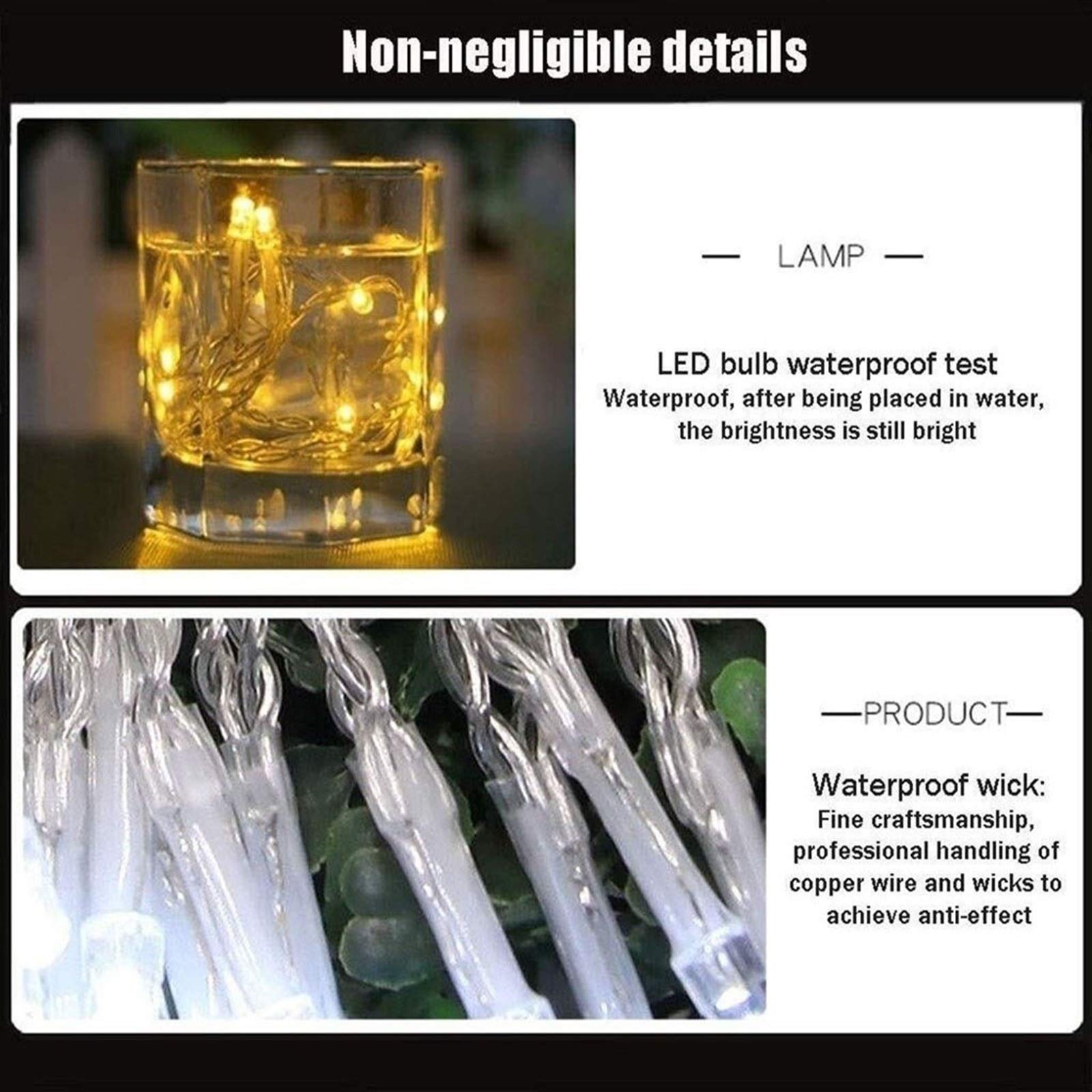 LIUPENGWEI 8Modes Solar Power Fairy String Lights Outdoor Decorative Light Waterproof IP65 with Light for Garden Home Wedding Party Christmas Halloween Decoration Lights String Garden Ghost Light