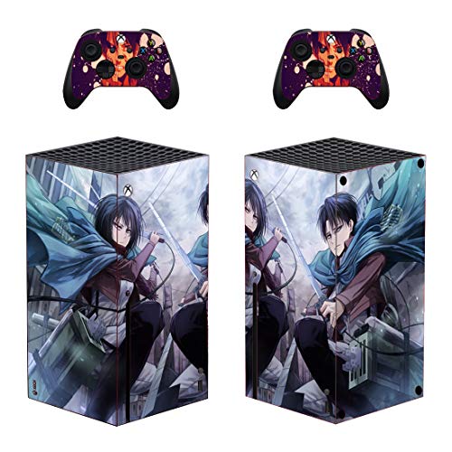 KAJAL MANI X-box-One-Series X Skin Set Giant Man War HD Printing Faceplate Protective for Console, Controller Skin Decal