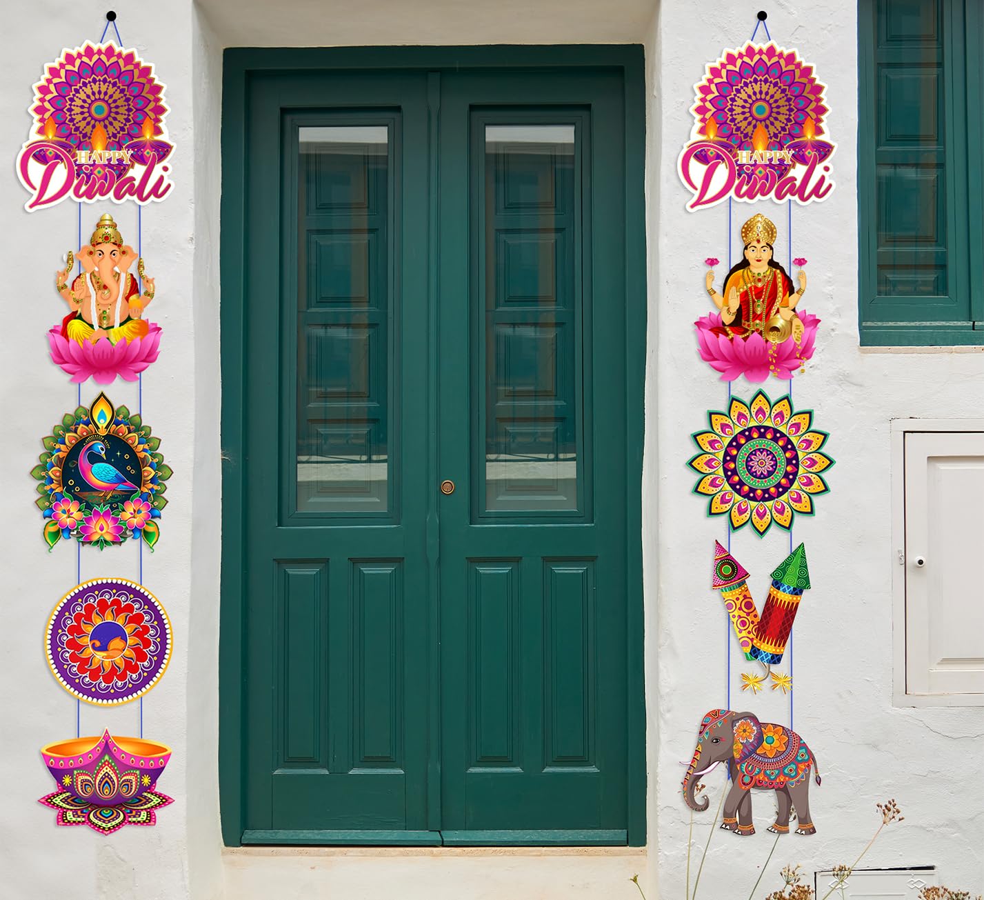 IndoTribe Diwali Decorations For Home Happy Diwali Banner Backdrop Front Door Decor Diwali Backdrop Decoration Diwali Decor Diwali Decoration Diwali Banner Decorations Diwali Door Hanging Diwali Decor