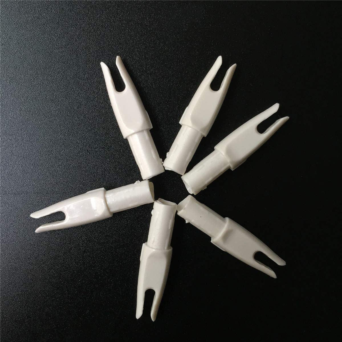 Letszhu Archery Arrows Nocks 6.20mm/.244" Inside Diameter Plastic Insert Tail for Hunting Target Shooting (White)