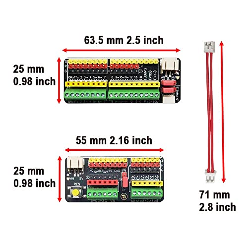 Treedix Proto Screw Shield V2 Expansion Board Breakout Board IO Sensor Module Terminal Block Compatible with Arduino UNO R3 with Cable