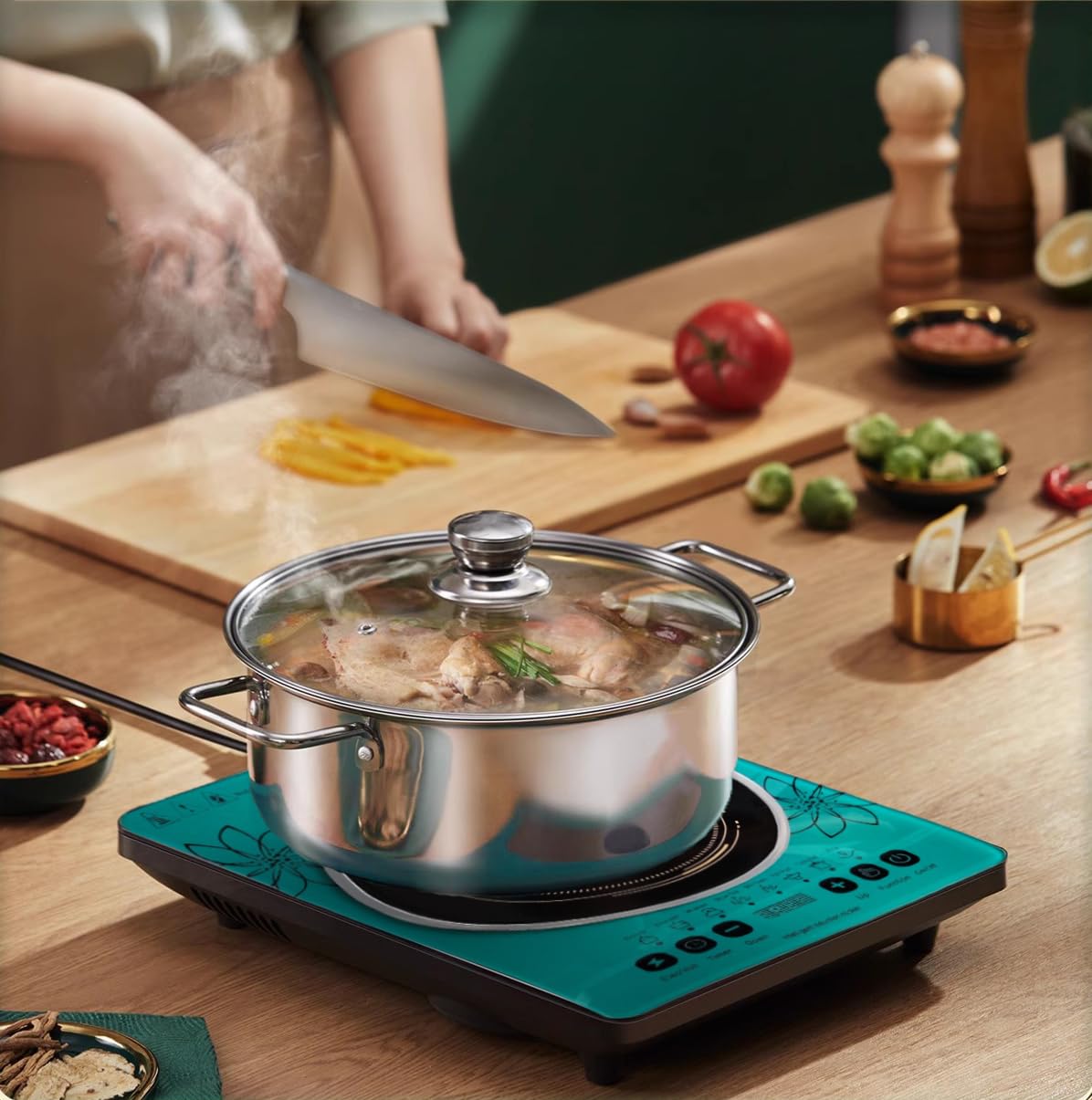 Induction Burner Hot Plates for Cooking Electric Cooktop Portable Induction Cooktop with 2200W Electric Stove Burners