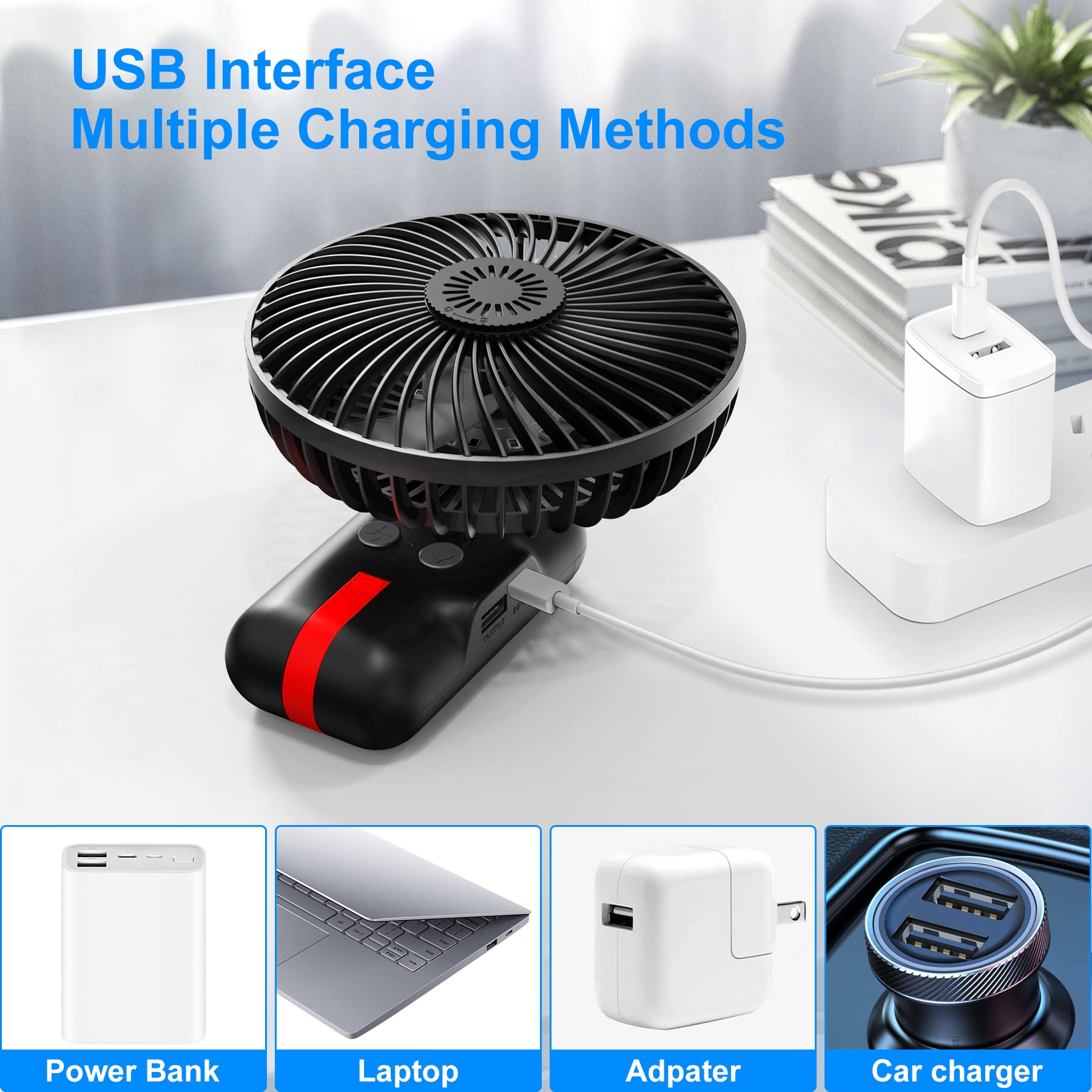 portable fan with 3 speed