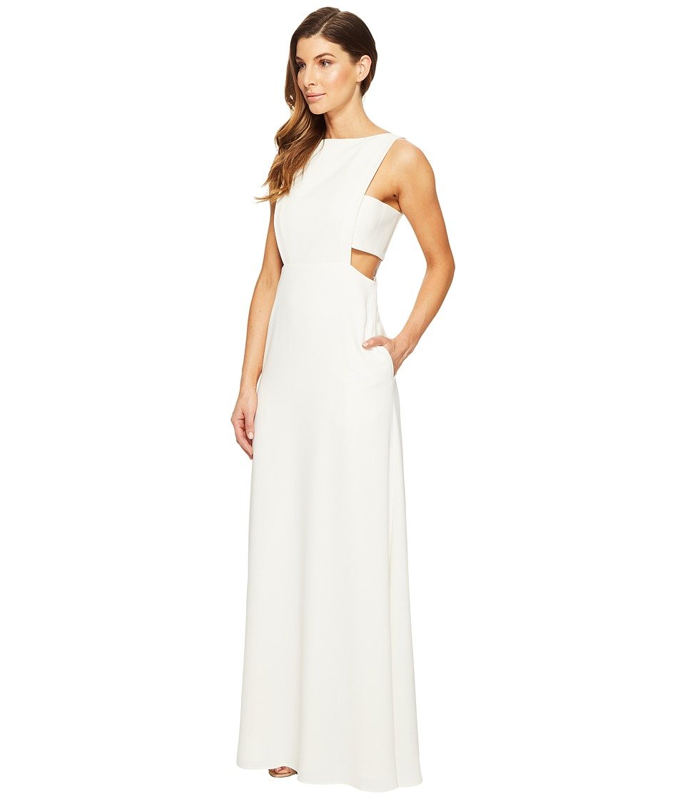 Jill Jill Stuart Women's High Neck Side Cut Out Gown, Off/White, 8