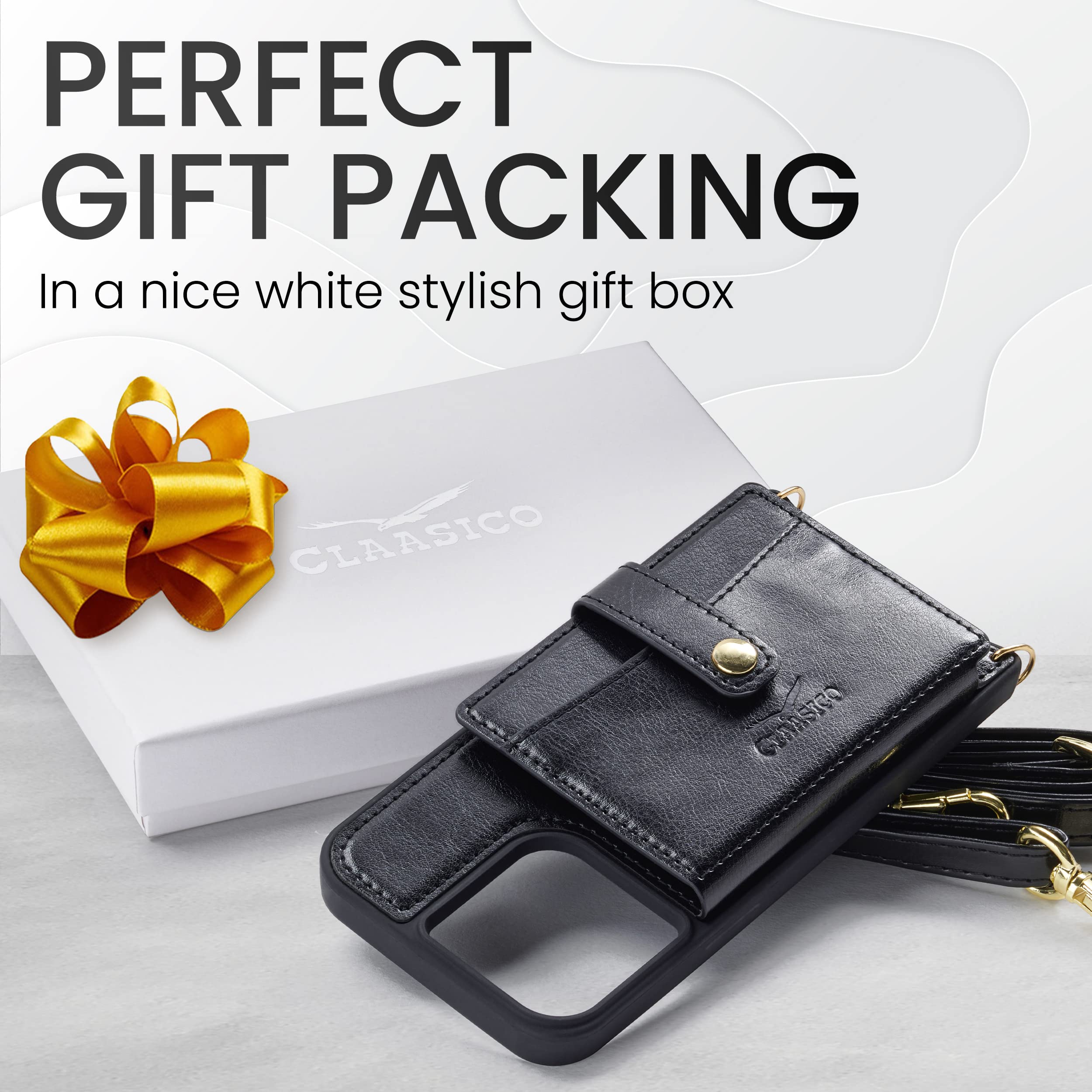 iPhone 13/14 Pro Max Case Faux Leather Wallet - Crossbody Purse Credit Card Holder Wallet - RFID Blocking, Clear ID Window, Exterior Slot Magnetic Closer Wallet w/Detachable & Expandable Leathr Strap