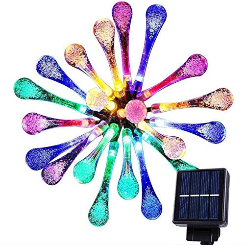 LIUPENGWEI Solar String Lights,20 Lights-400 Lights 5m-52m Outdoor Fairy Light with Shape of Waterdrop/Teardrop/Raindrop Patio Lighting Decor for Home Garden Lights Garden Ghost Light