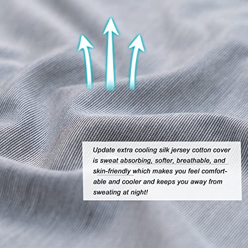 Meiz Pregnancy Pillow, Cooling Silky Pregnancy Pillows for Sleeping, 65" Full Body Maternity Pillow for Tall Pregnant Woman with Cooling Silk Jersey Cover, Grey