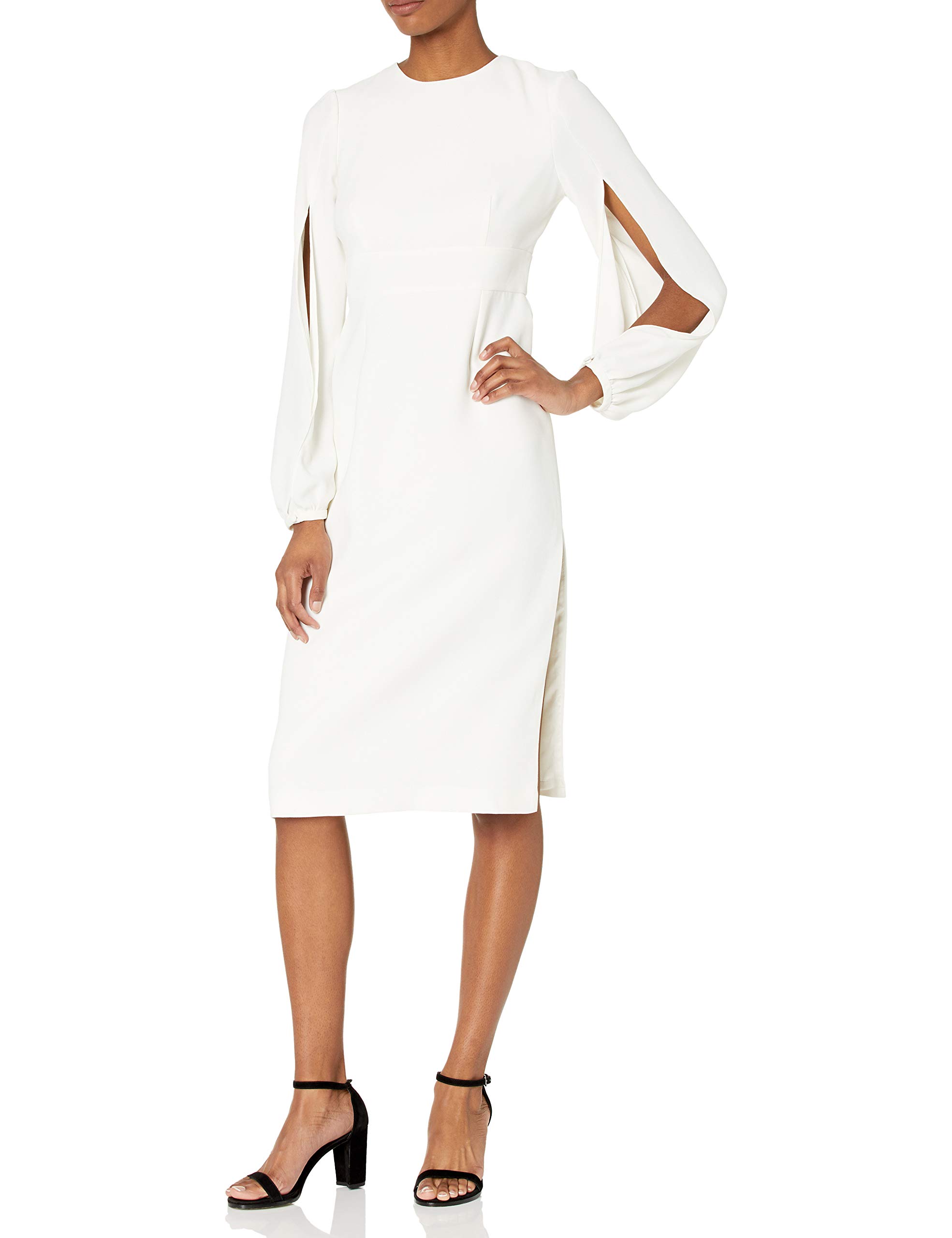Jill Jill Stuart Women's Sheath Dress with Sleeve Detail, Off/White, 6