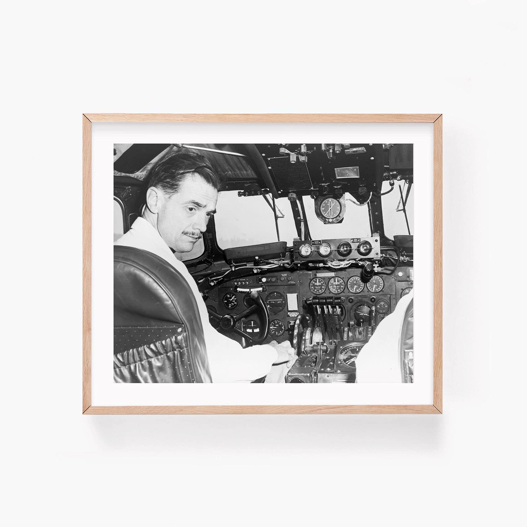 INFINITE PHOTOGRAPHS Photo: Howard Robert Hughes, Jr, 1905-1976, Aviator, Cockpit, Radar Size: 8x10 (Approximately)