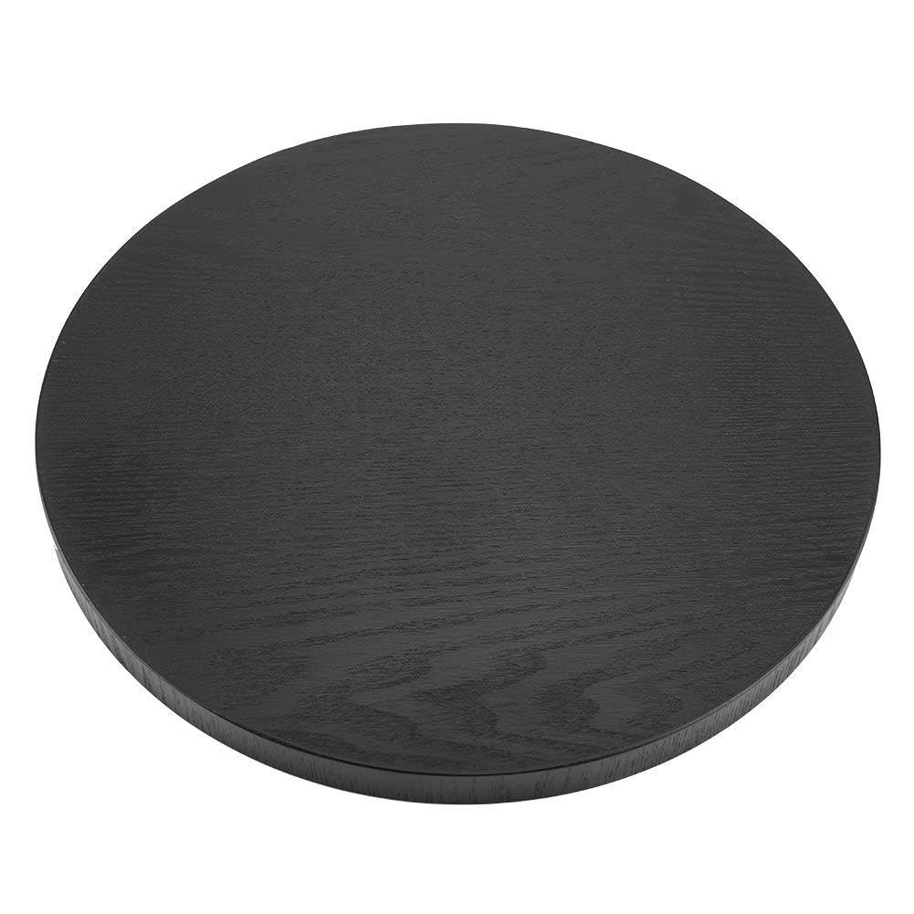 Modern Serving Tray,Round Leather Tray for Coffee Table,Round Serving Tray,Round Tray Round Shape Solid Wood Tea Coffee Snack Food Meals Serving Tray Plate Restaurant Trays(Black)