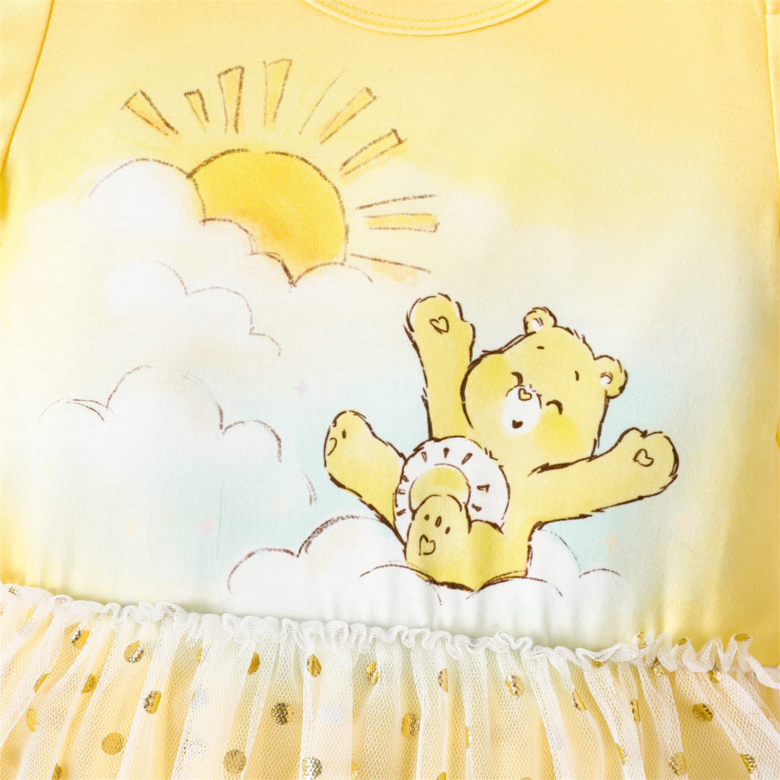 PATPAT Care Bears Baby Girls 2-Pack Bodysuit Newborn Infant One-pieces Romper Ruffle Sleeve Bodysuit Tutu Romper 12-18 Months