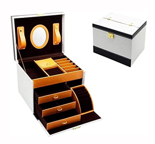TOEWOE Jewelry Box, Jewelry Organizer, Lockable Jewelry Storage Case, Travel Jewelry Case, Jewelry Box Organizer for Girls Women, (Color : White)