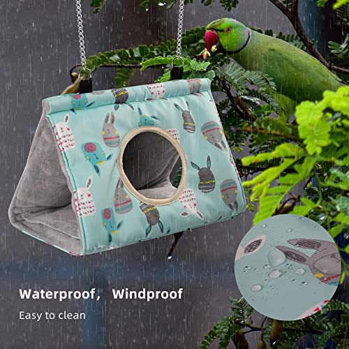 Zeinlenx Bird Nest House Parakeet Cage Accessories,Waterproof Hanging Hammock Budgie Toys Bed for Small Animals(L)