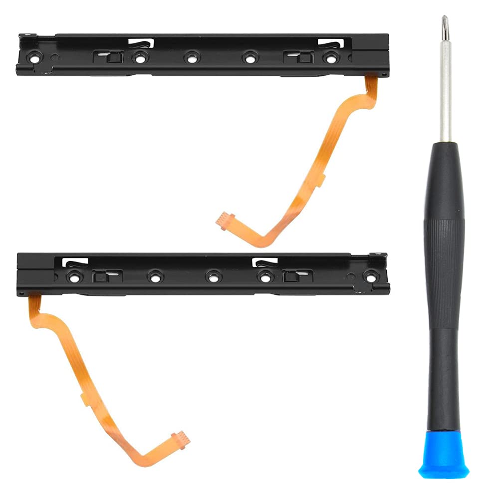 MMOBIEL 2 Pcs Left and Right Side Slide Rail Metal Bracket Compatible with Nintendo Switch Console Incl. Y-Screwdriver