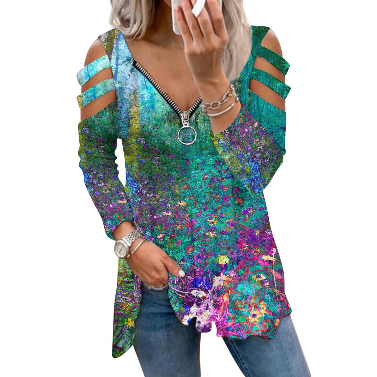 Plus Size Tops For Women 3/4 Sleeve Cotton Womens Long Sleeve Ribbed Tunic Tops Deep V Neck Button Slim Shirts