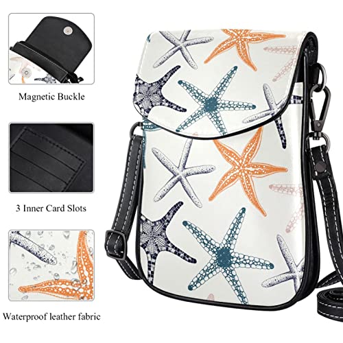 Small Crossbody Bag Starfish Cell Phone Purse Wallet