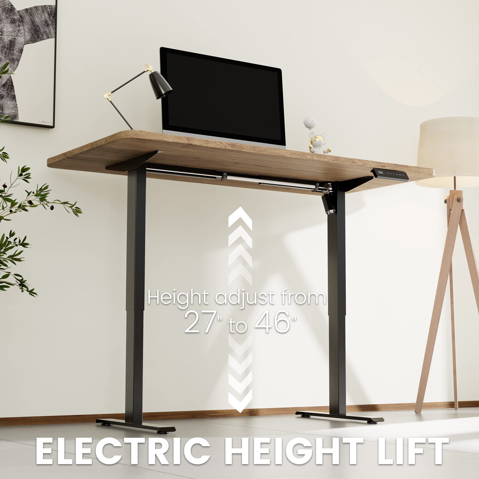 IWEICARE Computer Workstations Electric Standing Desk Frame, Height Adjustable Sit Stand Desk Legs, Stand up Desk Frame with Memory Function, Black Frame Only