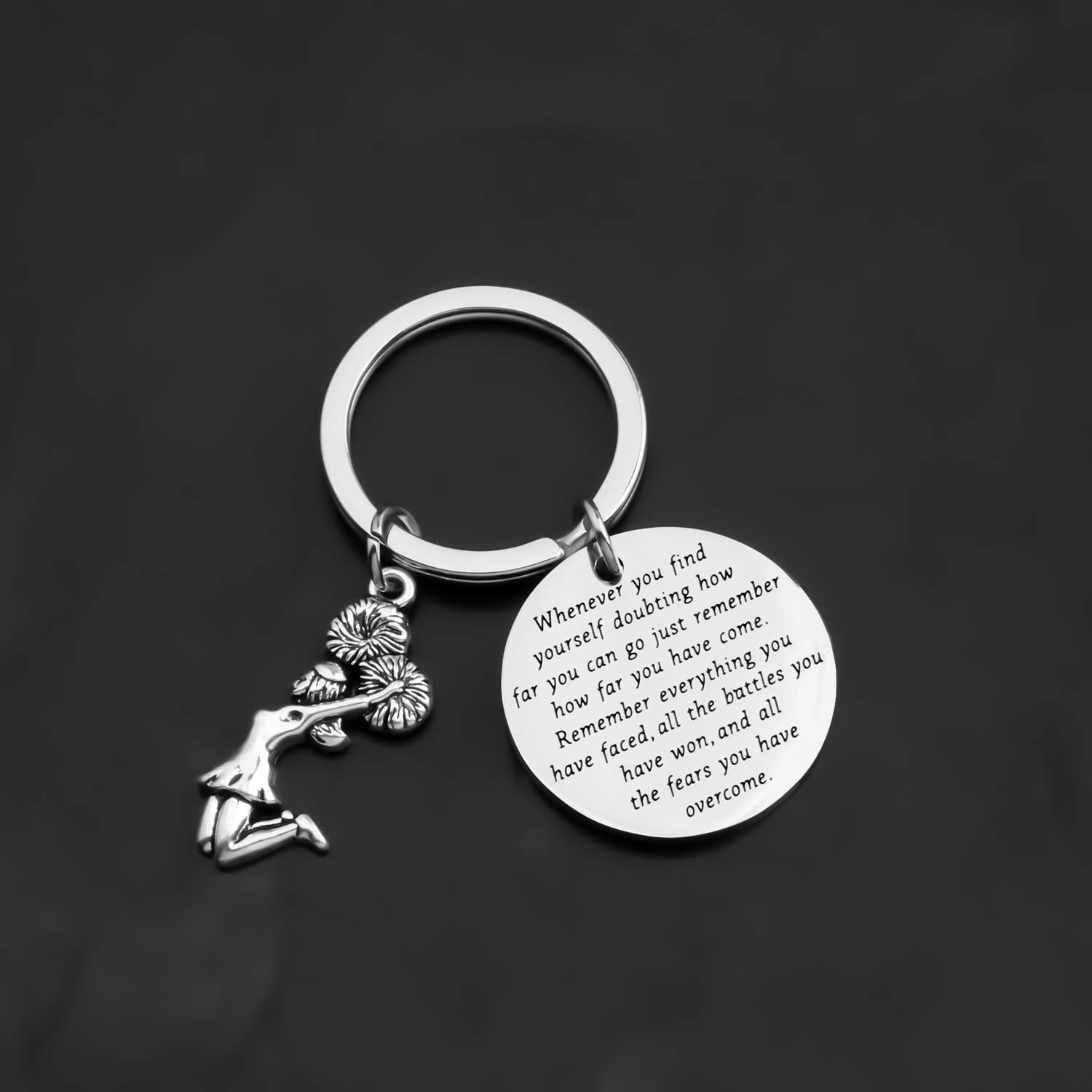 MAOFAED Cheer Gift Cheer Keychain Cheer Leader Gift Inspirational Gift Cheer Mom Gift Team Gift Graduation Gift (whenever cheer)