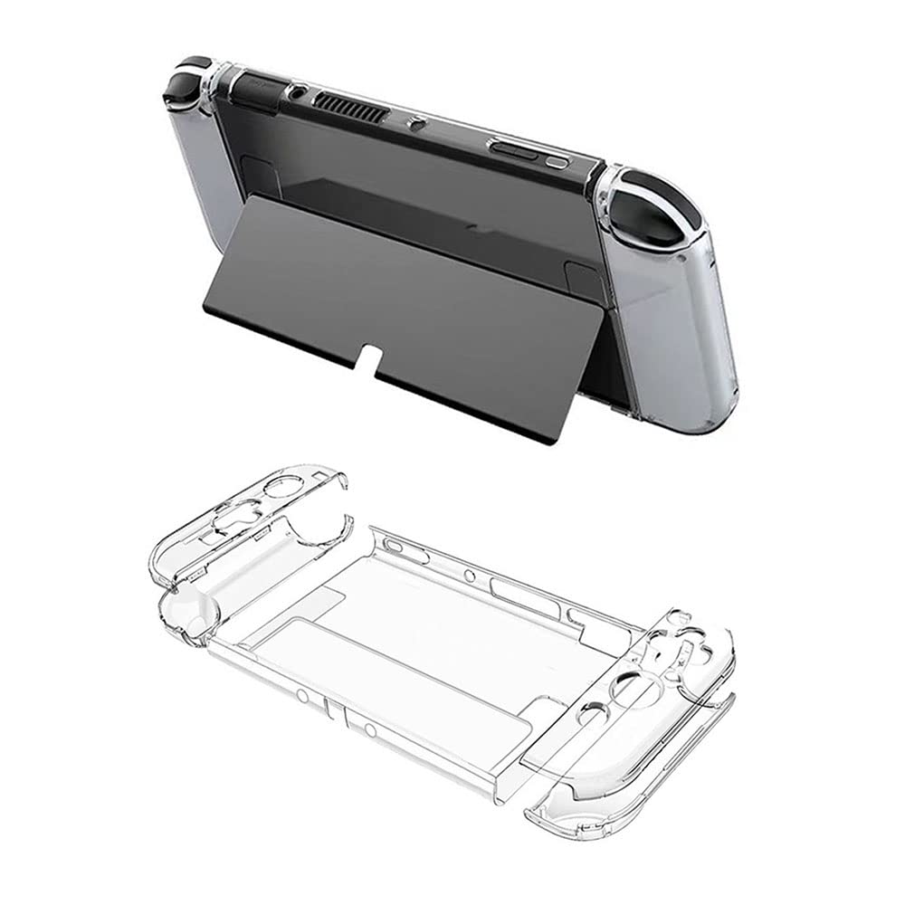LNtech 5 in 1 Dockable Crystal Clear Cover Case Compatible with Nintendo Switch OLED Model 2021 and Joy-Con Controller