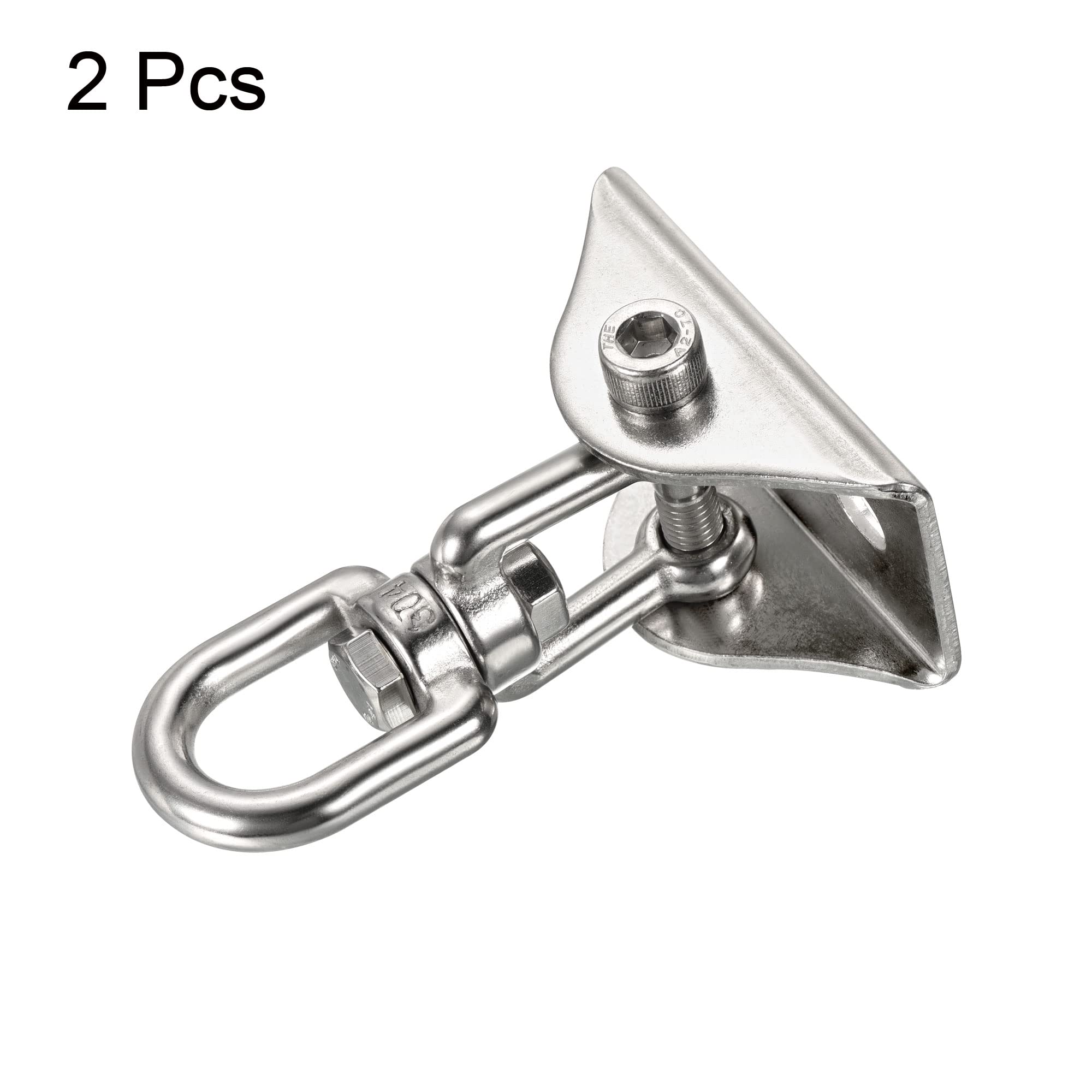 PATIKIL Heavy Bag Hangers, 2 Pack Wood Beam Ceiling Mount Hook Holder Punching Brackets for Boxing Bags, Silver