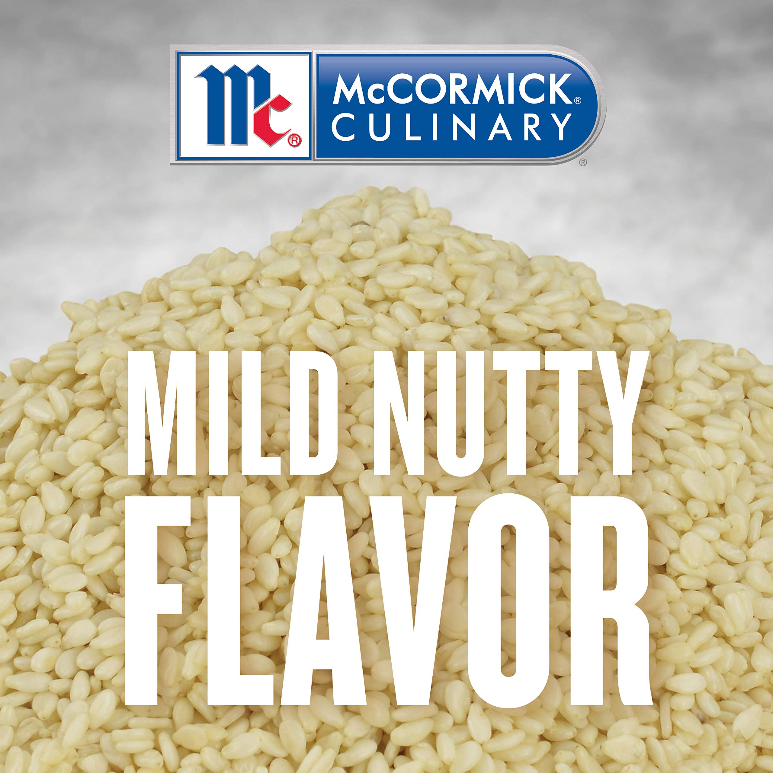 McCormick Culinary Whole Sesame Seed, 16 oz - One 16 Ounce Container of Hulled Whole White Sesame Seeds Perfect for Noodle Dishes, Sushi, Stir-Fries and Coating for Meat and Fish