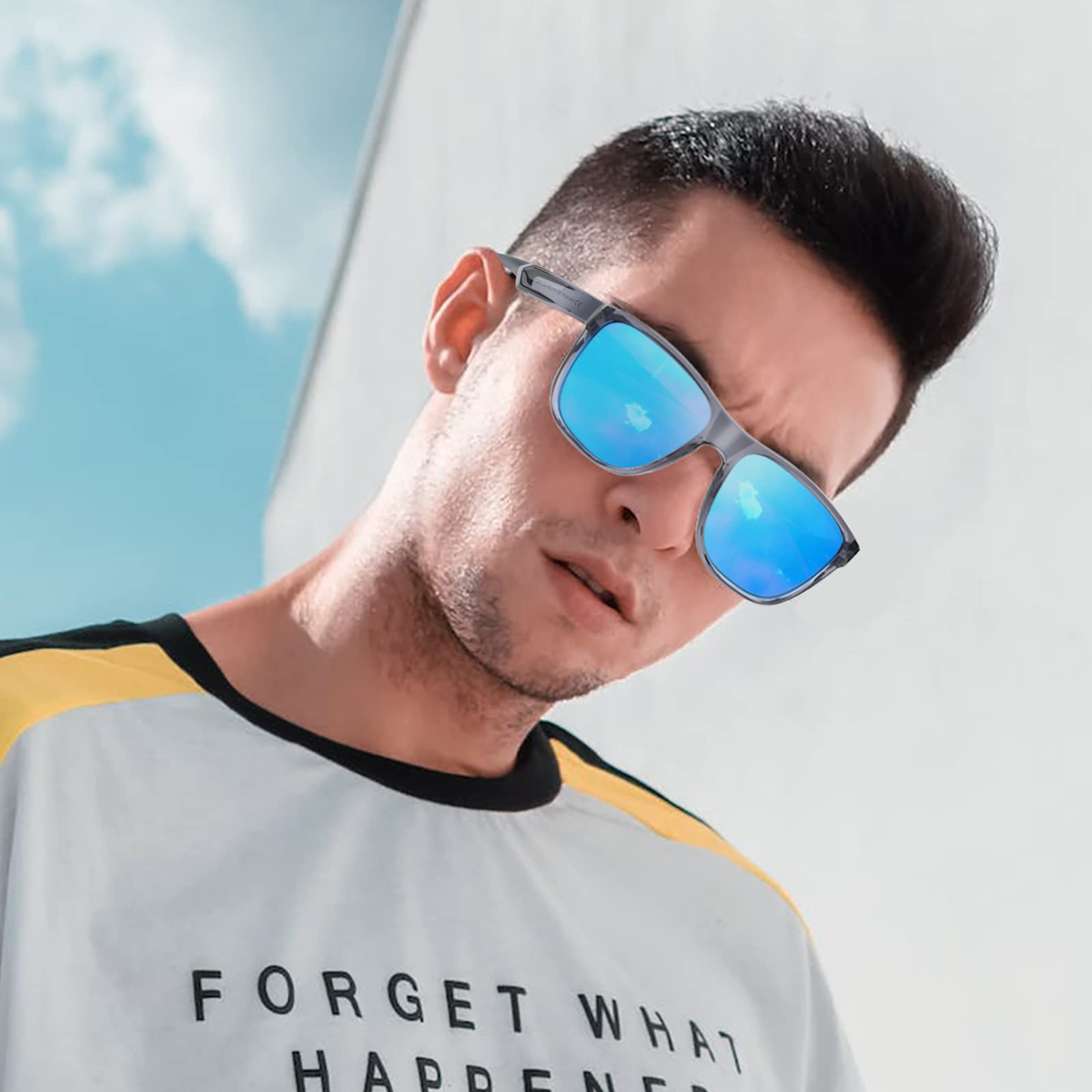 POLARKING Vintage Polarized Sunglasses for Men and Women Sport Driving Shady Rays Rectangle Sun Glasses 100% UV Protection Matte G15