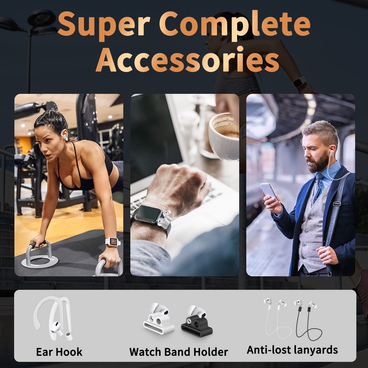 YIPINJIA AirPods Pro 2 Case, [10 in 1]AirPods Pro 2nd Generation 2022 Accessories Set Kit, Soft Silicone Shockproof Protective Cover with Different Earbuds Accessories for New Apple Airpods Pro-Purple