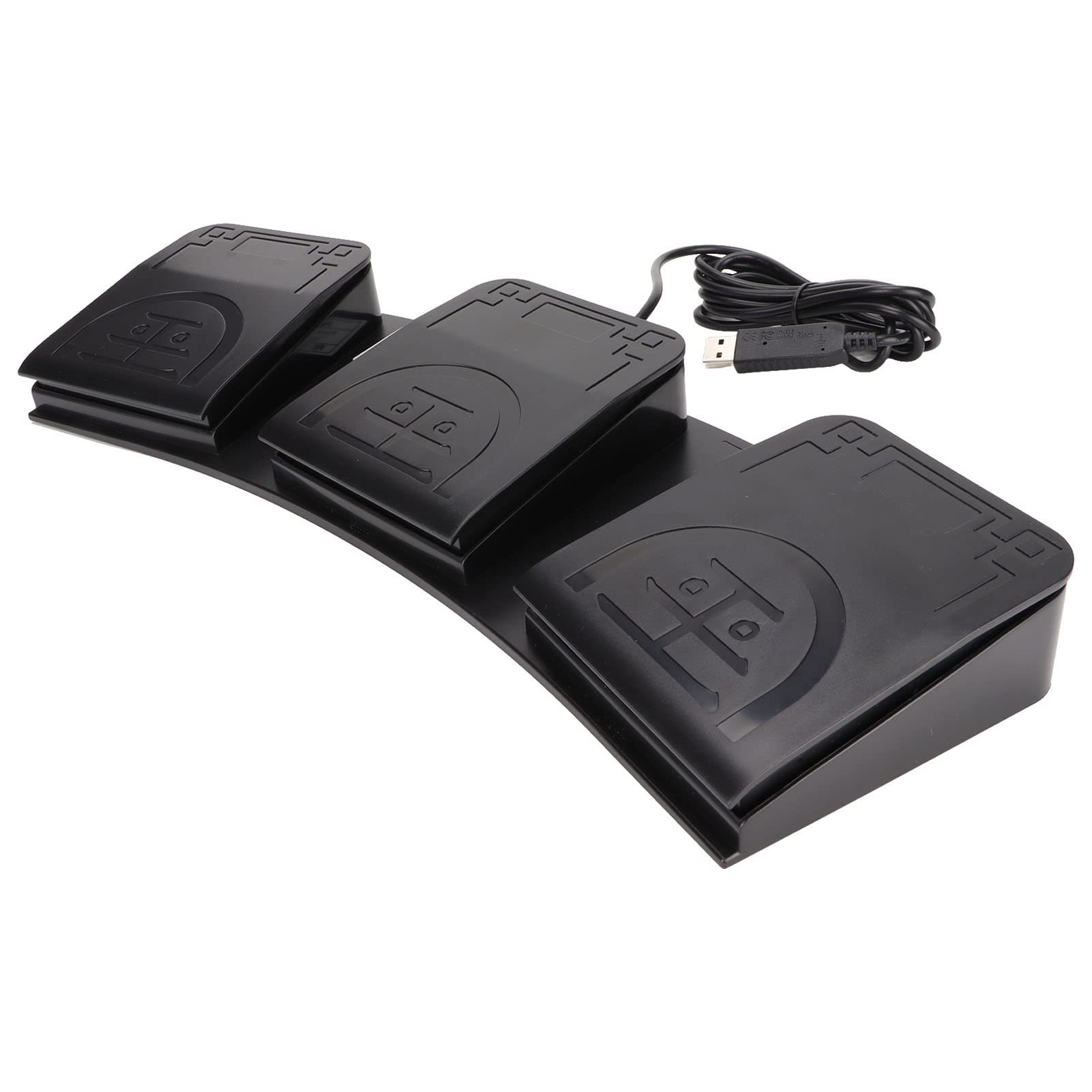 PC Gaming Foot Pedal, Mechanical USB Foot Switch 3 Key, Support MIDI Multifunction Ergonomic Sensitive for Game Media Instrument