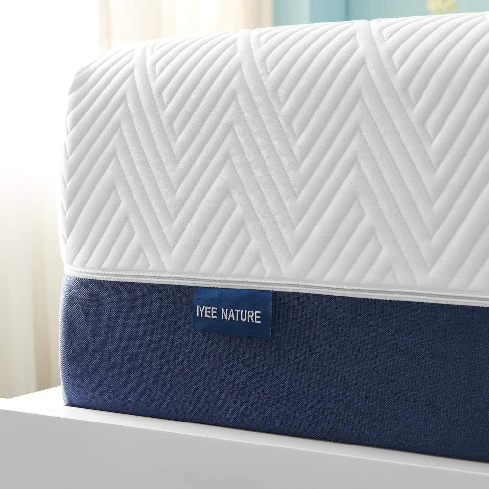 IYEE NATURE Queen Mattress,14 Inch Cooling-Gel Memory Foam Mattress Bed in a Box,Mattress Queen Size Supportive & Pressure Relief with Breathable Soft Fabric Cover,Medium Firm Feel
