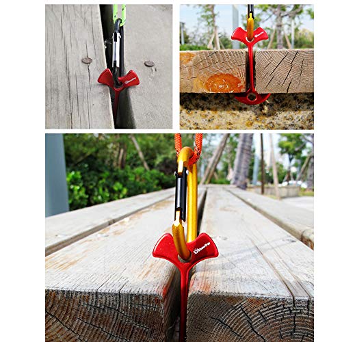 Keep Outdoor 10 Packs Aluminum Camping Tent Stakes Anchors Fishbone Shape for Plank Road Gallery Road or Timber Deck
