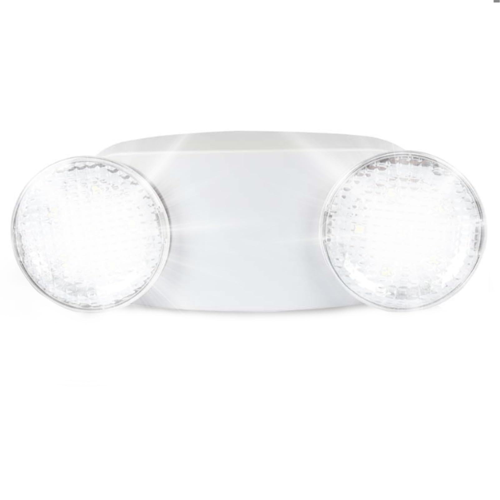 YBENWL LED Emergency Light, Two Head Adjustable Commercial Emergency Lights Hardwired Exit Lighting Fixtures, 200lm Plug in LED Bulb for Business Home Emergency