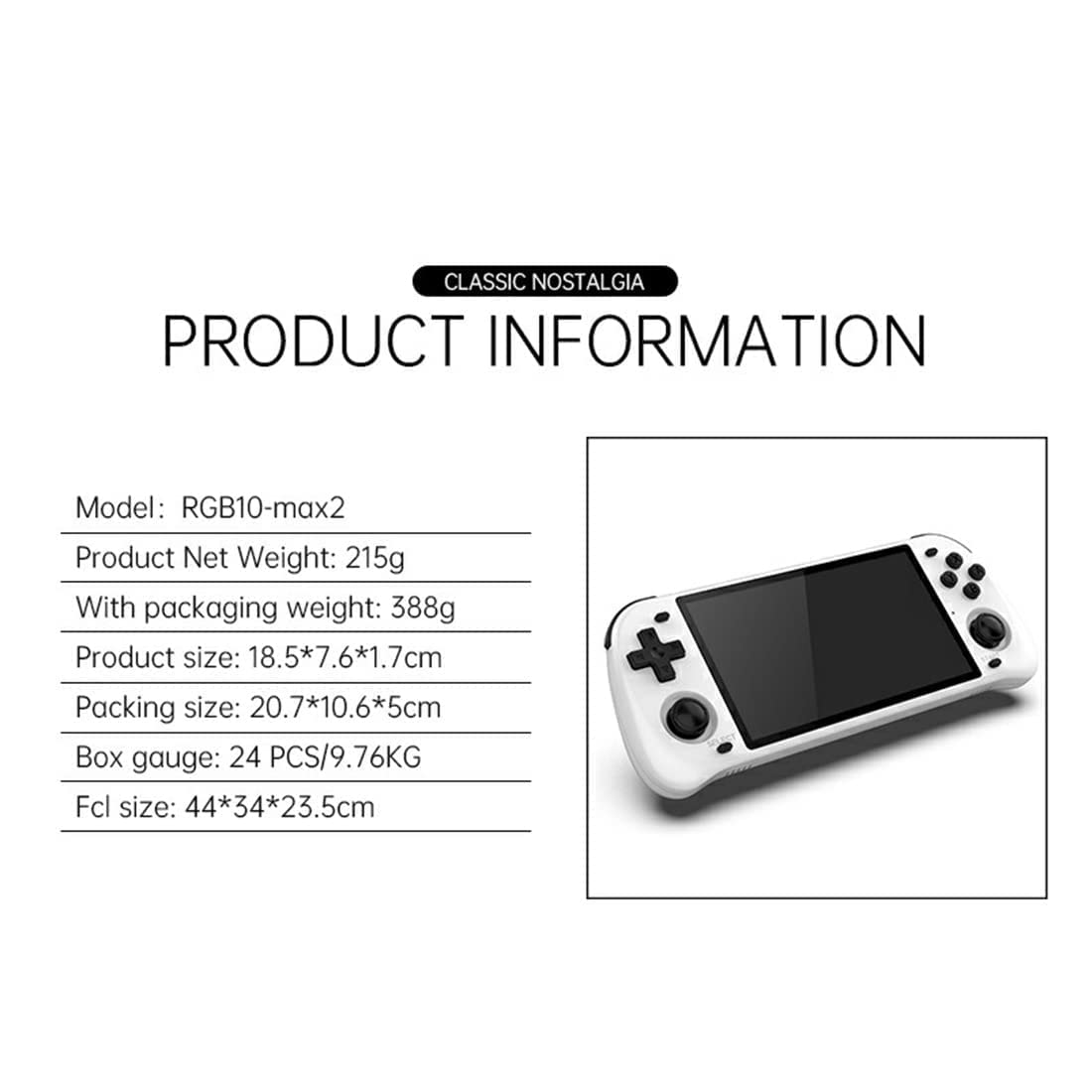 RGB10 MAX 2 Handheld Game Console, 5 Inch IPS Screen Retro Video Game Console with 128G TF Cards &20,000 Games, Built-in 30+ Emulators & 4200mAh Battery