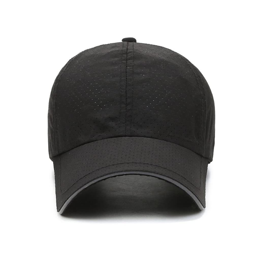 Men's Hat Quick Dry Baseball Cap Outdoor Breathable Sun Protection Fishing Cap Sun Cap Blank Peaked Cap (Black)