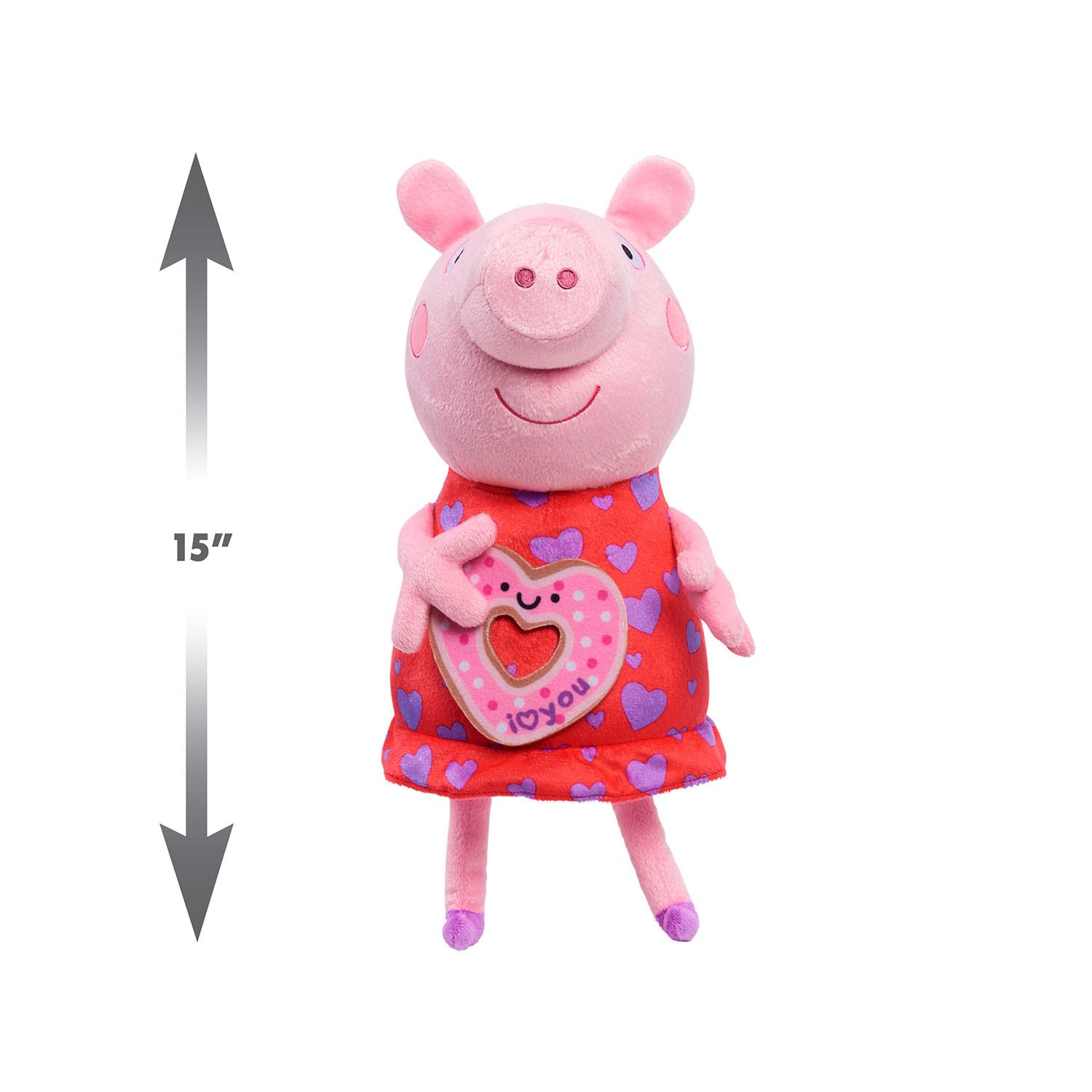 Peppa Pig Large Valentine’s Plush Stuffed Animal, Kids Toys for Ages 2 Up by Just Play